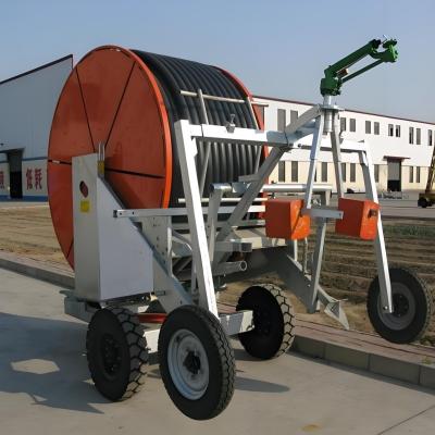 China Big Rain Gun Water Wheel Agricultural Farm Irrigation Systems Engine with Stainless Steel Hose Winder Roller Reel for sale