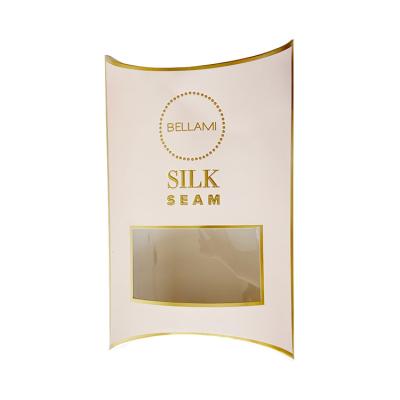 China Lightweight Printed Paper Wedding Favor PVC Window Pillow Box for sale
