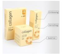 China Varnishing Gold Foil Paper CMYK Makeup Cosmetic Packaging Boxes for sale
