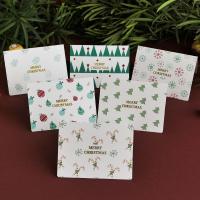 China Unfold 11.5x17cm Merry Christmas CMYK Recycled Kraft Paper Greeting Card for sale