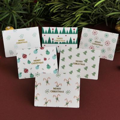 China Unfold 11.5x17cm Merry Christmas CMYK Recycled Kraft Paper Greeting Card for sale