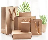 China DIY Printing Small Drawer Brown Kraft Paper Gift Bags With Cover for sale