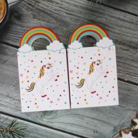 China 8x3x14cm Pony Printed  Cardboard Paper Gift Bags With Handles for sale