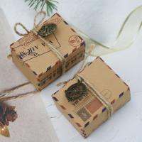 China FDA Eco Vintage Postmail Christmas Candy Paper Chocolate Box for sale