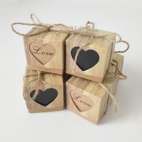 China 5x5cm Bonbonniere Wedding Favour Gift Boxes With Rope for sale