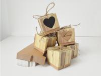 China Tiled Out Wood Grain Paper Laser Cut Wedding Favor Boxes for sale