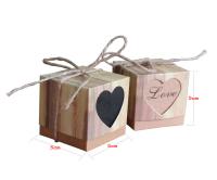 China Tiled Out Wood Grain Paper Laser Cut Wedding Favor Boxes for sale