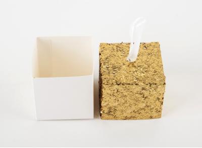 China Gold Silver Glitter Gift Box Wholesale Glitter Surprise Box with Ribbon for sale