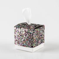 China Gold Silver Glitter Gift Box Wholesale Glitter Surprise Box with Ribbon for sale