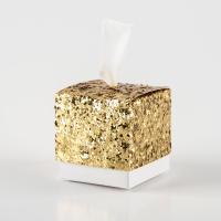China Gold Silver Glitter Gift Box Wholesale Glitter Surprise Box with Ribbon for sale