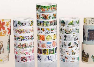 China Mutlicolor Single Sided Adhesive Kawaii Decorative Washi Tape for sale