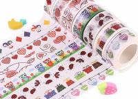 China Mutlicolor Single Sided Adhesive Kawaii Decorative Washi Tape for sale