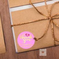 China 500g/Roll Thank You RoLL Personalized Pink Dot 1 Inch Print Sticker Labels for sale