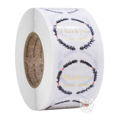 China Gold Foil Waterproof Glossy Printable Synthetic Transparent Label Stickers for sale