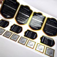 China Gold Foil Embossed Ampulla Anti Counterfeit Self Adhesive Wine Labels for sale