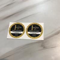 China Waterproof PET Die Cut Shiny 2x2  Gold Custom Glitter Vinyl Stickers for sale