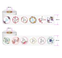 China Vinyl Round Flower Personalised Thank You Stickers for sale