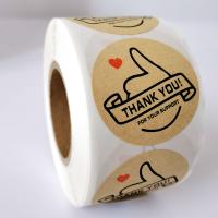 China Oilproof On Rolls Kraft Private Round Thank You Print Sticker Labels for sale