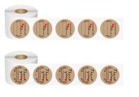 China Oilproof On Rolls Kraft Private Round Thank You Print Sticker Labels for sale