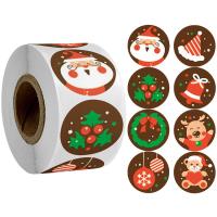 China 500g/Roll Decoration Self Adhesive Christmas Gift Custom Sticker Labels for sale