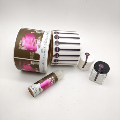 China CMYK Waterproof Lip Balm Custom Embossed Foil Seal Stickers for sale