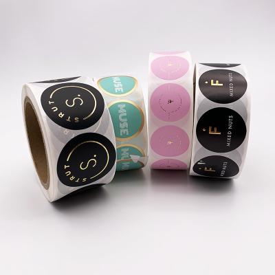 China Eco Friendly Vinyl Circle Gold Stamping Labels Watherproof for sale