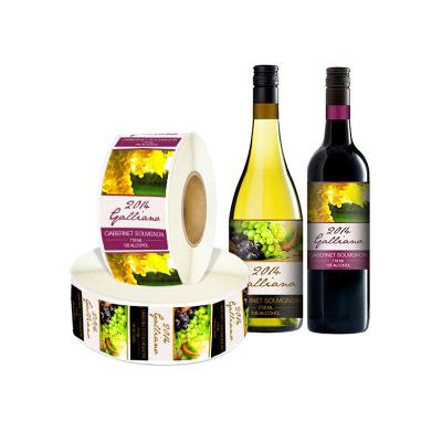 China Embossed Fade Resistance CMYK Self Adhesive Wine Sticker Labels for sale