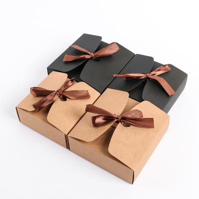 China Whitecard Kraft Paper Gift Boxes With Ribbon for sale