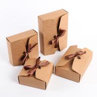 China Whitecard Kraft Paper Gift Boxes With Ribbon for sale