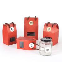 China Impact Resistant Double Rope PVC Window Kraft Paper Gift Boxes for sale