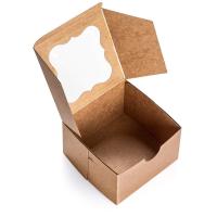 China Kraft or White Bakery Paper Boxes with Window for Cake and Cookies for sale
