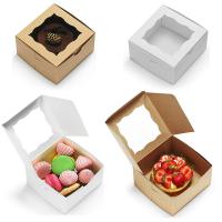 China Kraft or White Bakery Paper Boxes with Window for Cake and Cookies for sale
