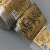 China CMYK Semi Plastic  3D Beer Bottle Embossed Metallic Label Stickers for sale