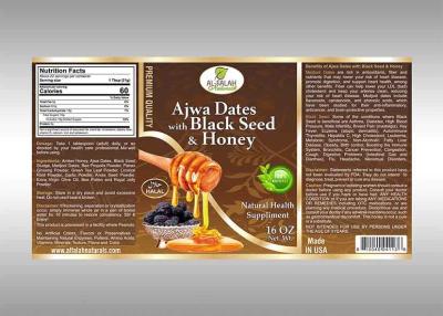 China Shinny Gold Metallic Printing Adhesive Label for Health Product for sale