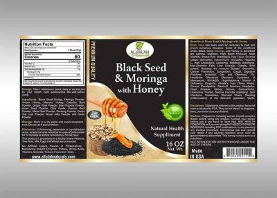 China Fade Resistance PMS Adhesive Bopp Vinyl Honey Jar Metallic Label Stickers for sale