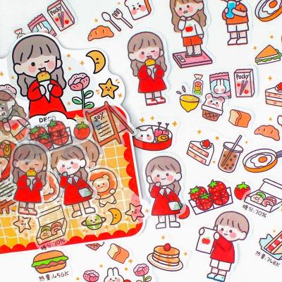 China DIY Decoration Notebook Removable PMS Vinyl Cartoon Sticker Label Adhesive for sale