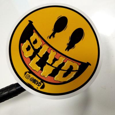 China Removable Paper Vinyl Festival Sticker Smiley Face Sticker Happy Smile Sticker for sale