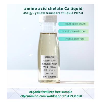 China Amino Acid Chelated Calcium Organic Fertilizer Transparent Liquid 100g/L Ca 400g/L Amino for sale