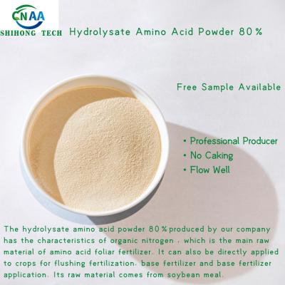 China Hydrolysate Amino Acid Powder 80% Water Soluble Organic Foliar Fertilizer High Free Amino Acids for sale
