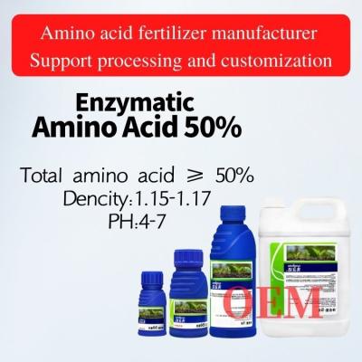 China Plant Source 50% Amino Acid Liquid Fertilizer 8-0-0 Foliar Fertilizer for Crop Growth for sale
