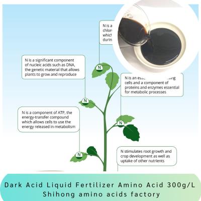 China Dark Acid Liquid Amino Acid Fertilizer 300g/L Chloride Free for Crop Nutrition for sale