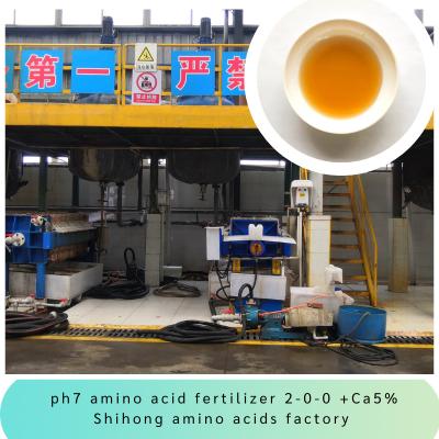 China Enzymatic Amino Acid Chelated Calcium 5% Organic Nitrogen Liquid Fertilizer NPK 2-0-0 Chlorine Free for sale