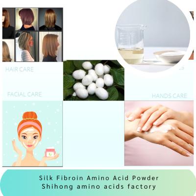 China Silk Amino Acid White Powder 90% Total Amino Acid Fully Water Soluble PH 5-7 for Cosmetics for sale