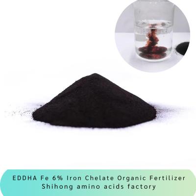China EDDHA Fe 6% Iron Chelate Fertilizer with 4.8% Ortho-ortho Content for High pH Soil Correction for sale