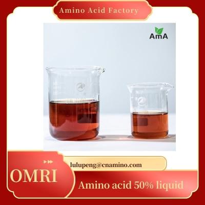 China Organic Amino Acid Liquid Fertilizer 8-0-0 NPK 50% Peptides Foliar Spray OMRI for sale