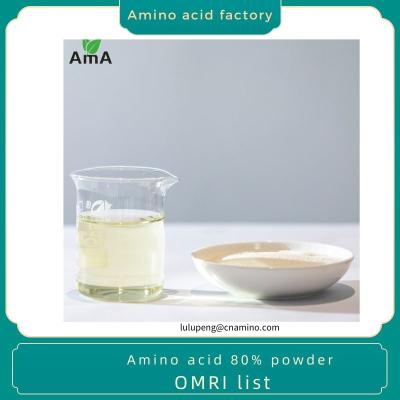 China Amino Acid Organic Fertilizer 80% Content OMRI Listed 25kg Bag 2 Year Shelf Life for sale