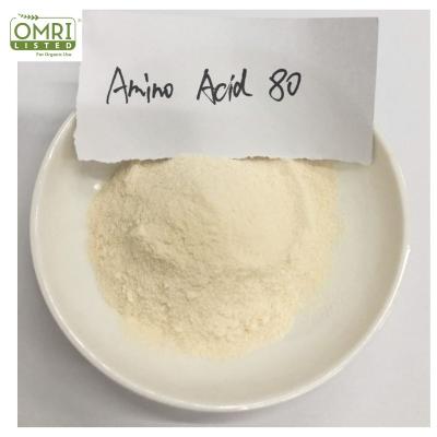 China 80% Organic Amino Acid Powder Fertilizer 16% Nitrogen Water Soluble Foliar for sale