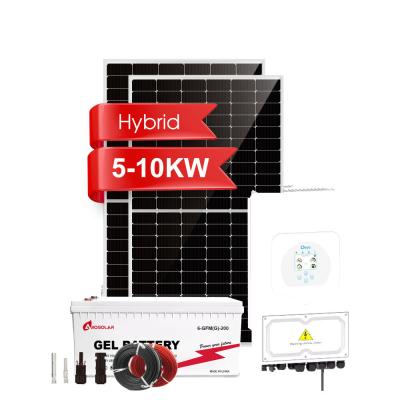 China Lead-Acid Battery and PWM Controller 10kw Hybrid Solar System for 5kw Complete Home for sale