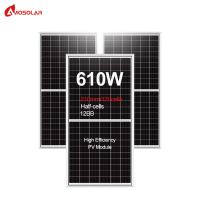 China Amosolar 580W 590W 600W 610W Half Cut Solar Panel with 3.2mm Low Iron Tempered Glass for sale