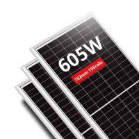 China Mono Solar Cell IP68 Rated Junction Box 575w 605w Watt PV Module Half Cell Solar Panel for sale